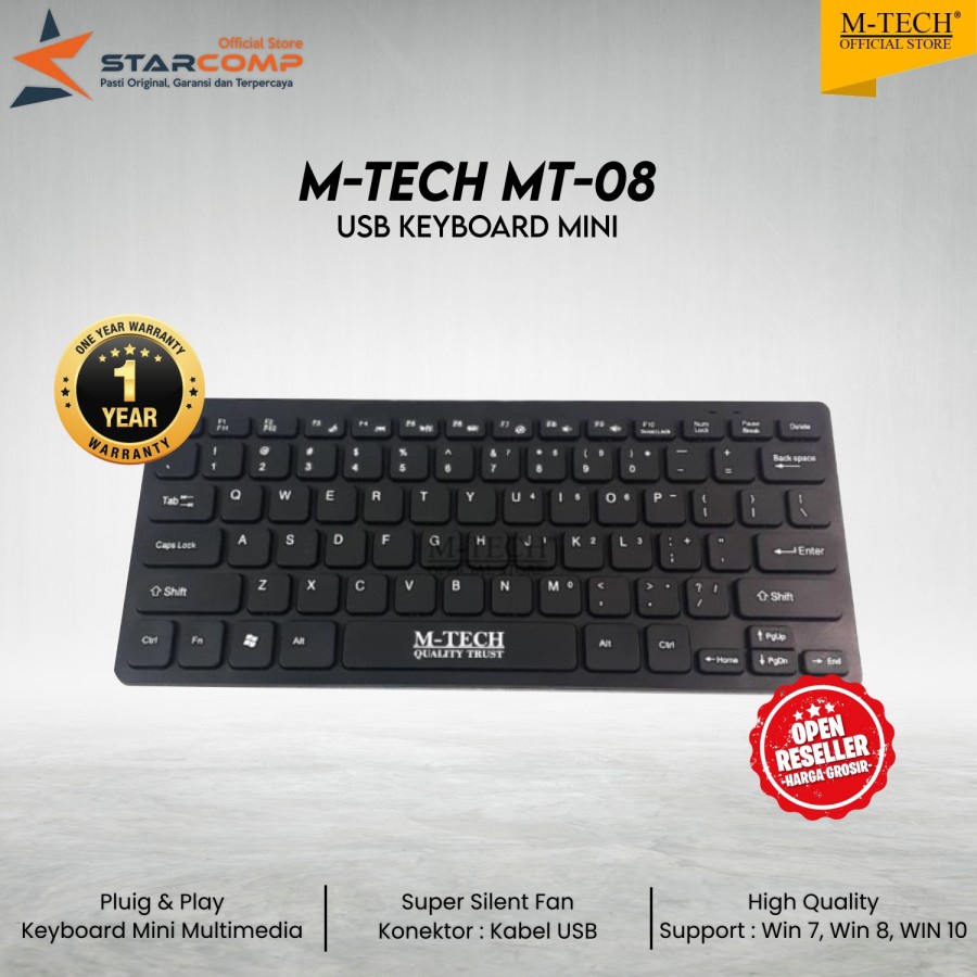 คีย์บอร์ด ขนาดเล็ก M-Tech MT-08 แบบใช้สาย USB หลาย MTech MT 08 | Shopee ...