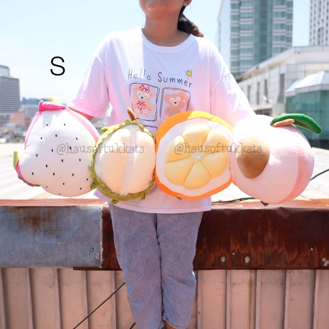 ตุ๊กตา Peach ลูกพีช & Durian ทุเรียน & Dragon fruit แก้วมังกร & Orange ...
