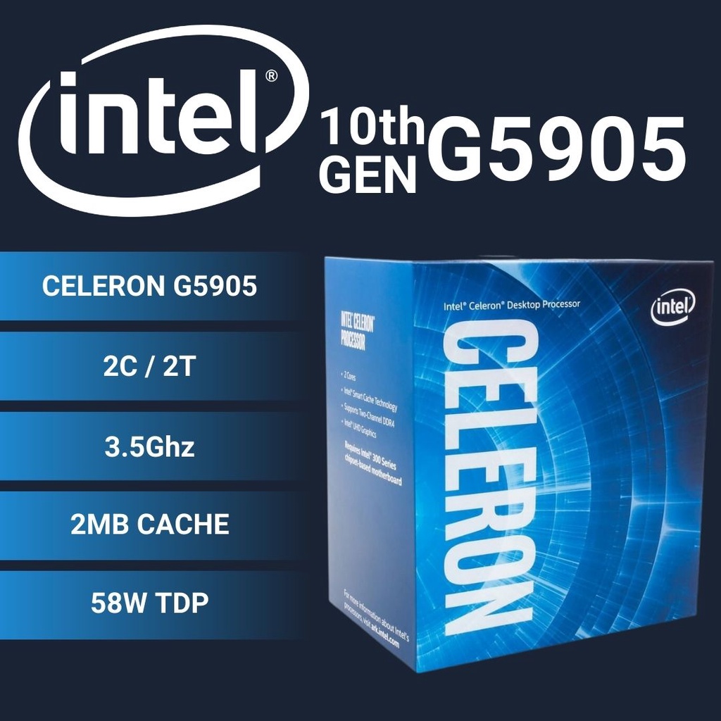 CPU (ซีพียู) 1200 INTEL CELERON G5905 3.50 GHz รับประกัน 3 - Y | Shopee Thailand