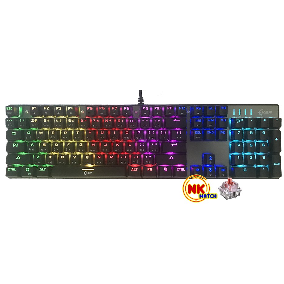 OKER RGB K89 Mechanical RED Sw (Body Black) | Shopee Thailand