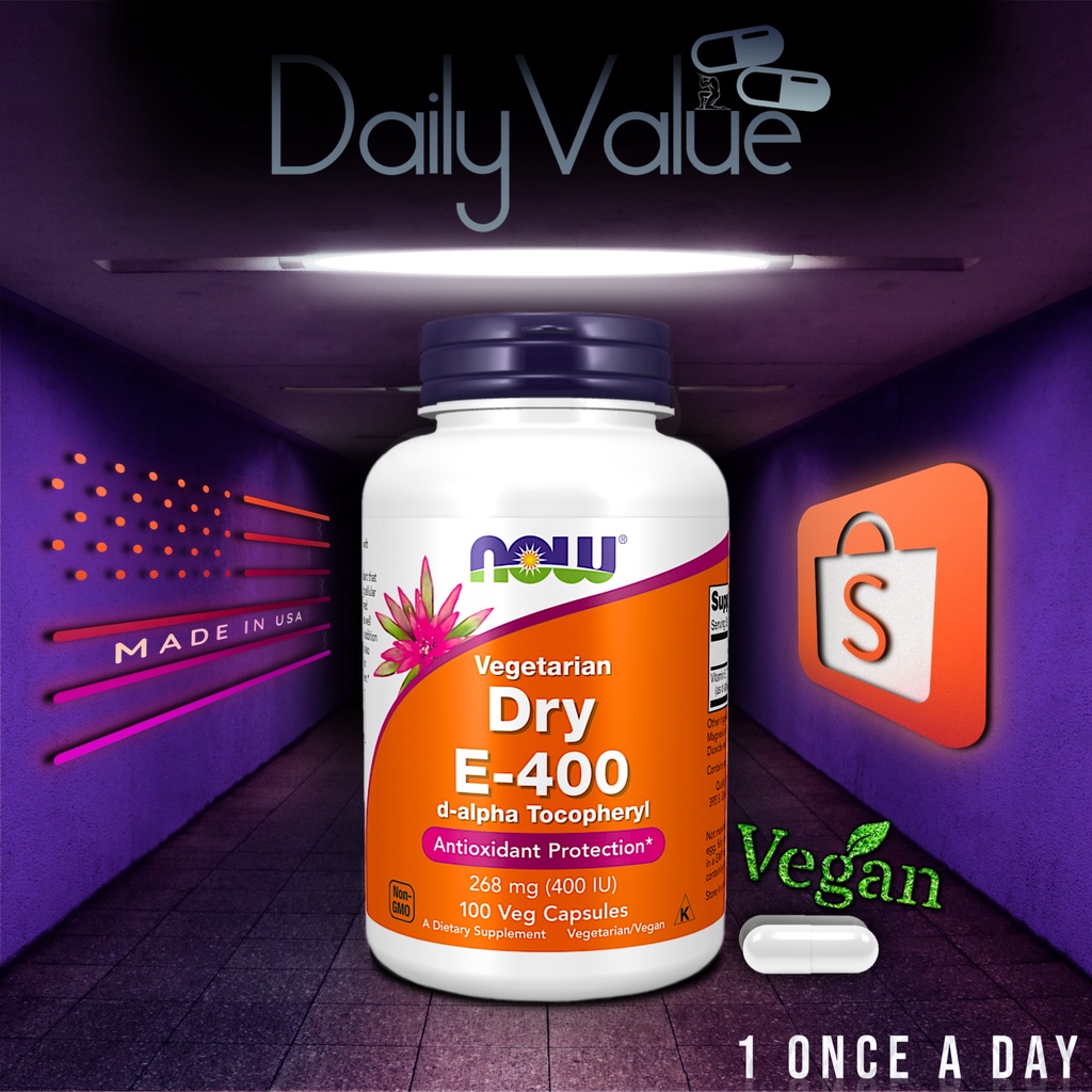 วิตามินอี / VEGAN Dry E-400 100 Capsules by NOW FOODS | Shopee Thailand