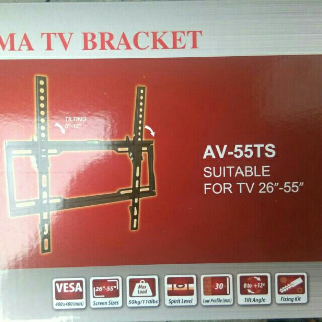 ขาแขวนทีวี 26"-55" ติดผนัง ปรับก้มได้ 55TS [ ลดอีก100บาทโค๊ด WELNEW100 ] | Shopee Thailand