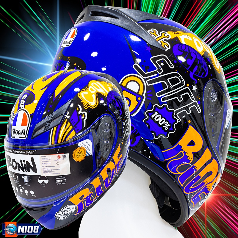 หมวกกันน็อคเต็มใบ RONIN N SERIES หมวกกันน๊อค รถจักรยานยนต์ Helmet ชิวใส ...