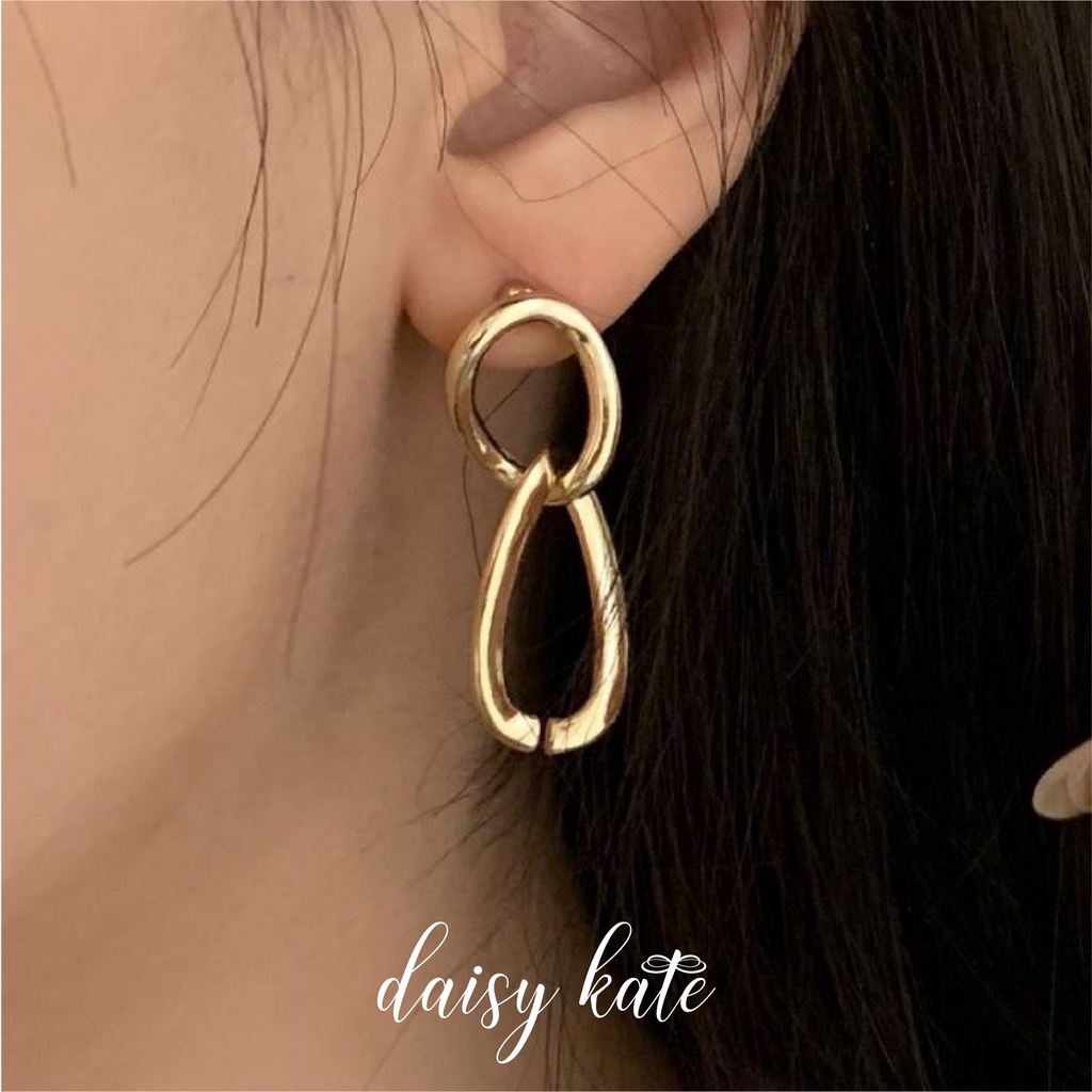 Daisy Kate ต่างหูห่วงอินฟินิตี้ทอง ต่างหูแฟชั่น ก้านเงิน S925 | Shopee ...
