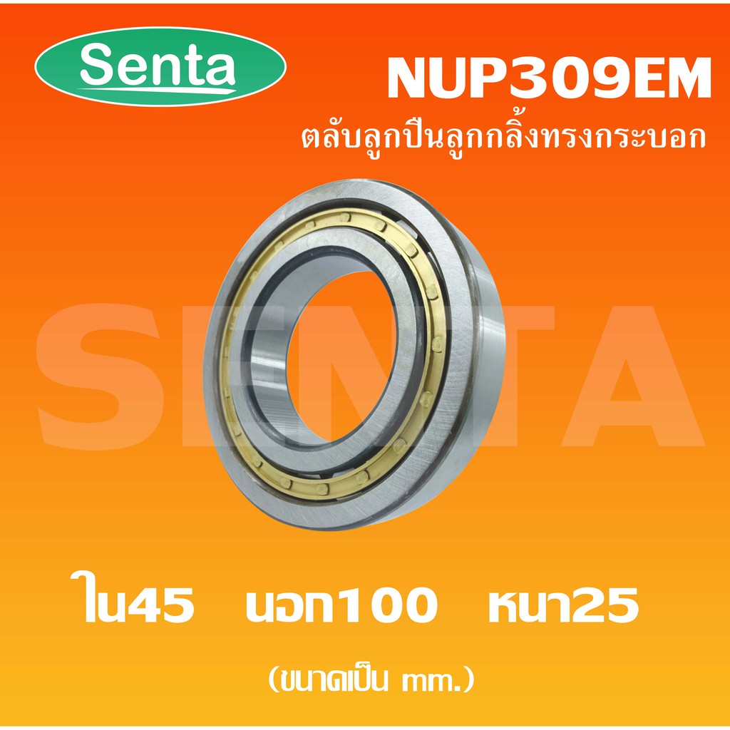 NUP309EM ตลับลูกปืนเม็ดทรงกระบอก ขนาดใน45 นอก100 หนา25 มิลลิเมตร NUP309 ...