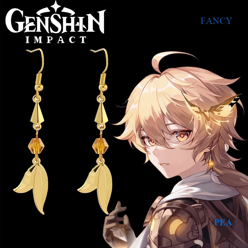 Fancy Genshin Impact Aether Inspired ต่างหูคอสเพลย์ สําหรับผู้หญิง ...