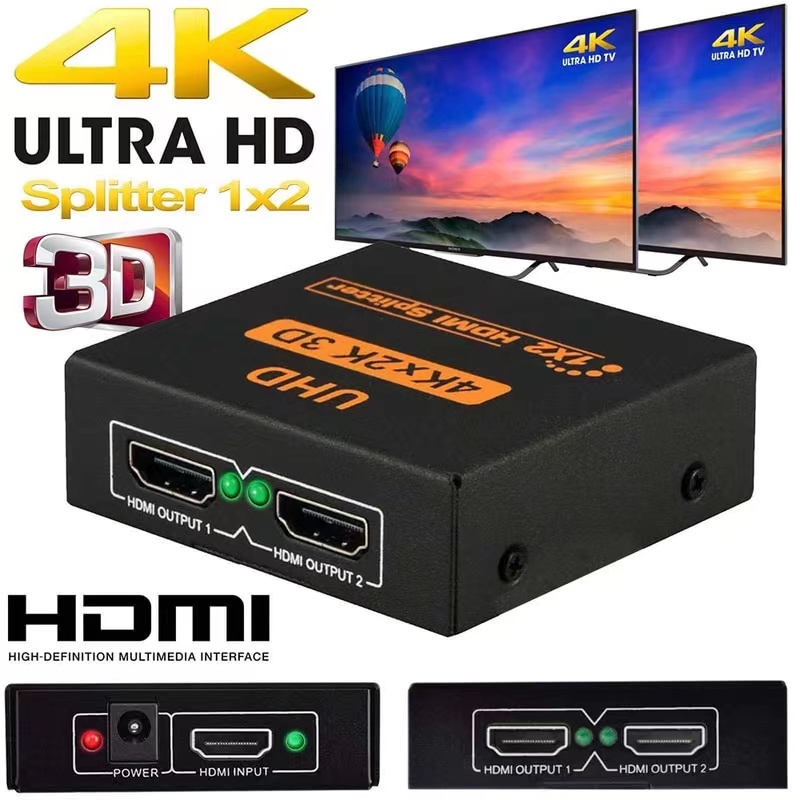 1 In 2 Out HDMI Splitter Hdcp 4k HD 2160P จอแสดงผลคู่ | Shopee Thailand