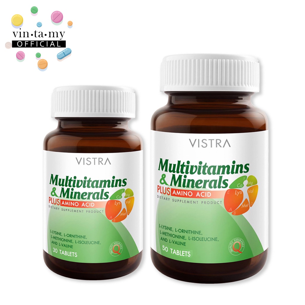 [พร้อมส่ง] Vistra(วิสทร้า) multivitamin & minerals plus Amino Acidมี2 ...