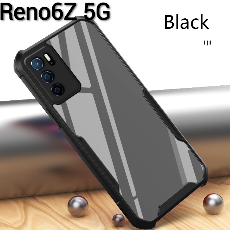 Reno7(พร้อมส่งในไทย)เคสกันกระแทกขอบสีหลังใสOPPO Reno7Z 5G/Reno7 5G/Reno7Pro 5G/Reno6Z 5G/Reno6 ...