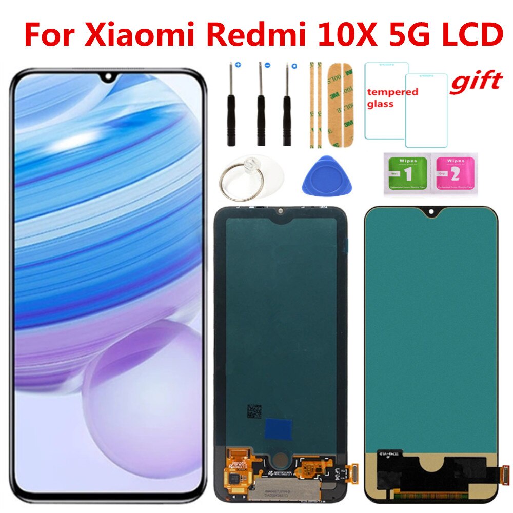 หน้าจอแสดงผล LCD ดิจิไทเซอร์ 100% พร้อมกรอบ สําหรับ Xiaomi Redmi 10X 5G ...