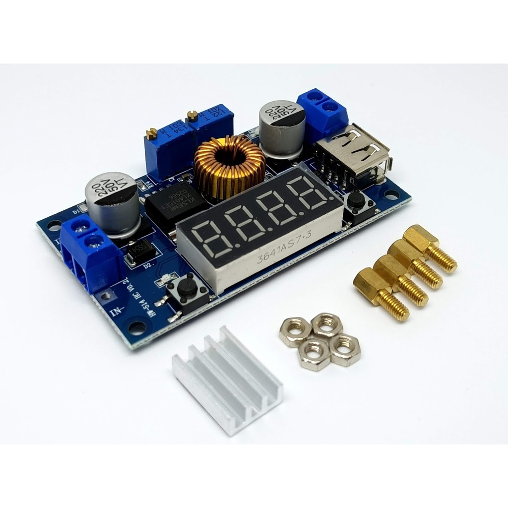 DC-DC 5A XL4015 XL 4015 CC CV Battery Charger USB Step Down Buck Converter with Amp Volt Meter ...