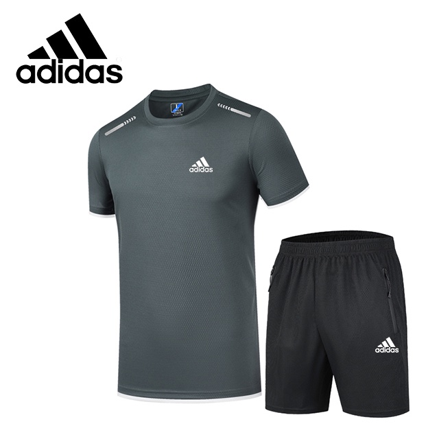 【M-5XL】Adidas ชุดกีฬา เสื้อแขนสั้น กางเกงขาสั้น ระบายอากาศ แห้งเร็ว ทรง ...