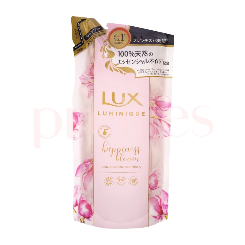 Lux Luminique Happiness Bloom แชมพู ไม่ซิลิโคน (รีฟิล) 350 กรัม (สีชมพู) | Shopee Thailand