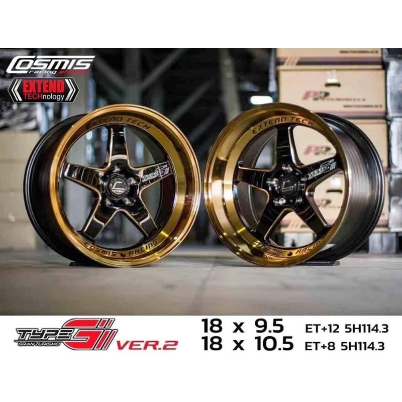 ล้อแม๊กซ์ TYPE-G (Cosmis) ขอบ18” 5รู สีดำไดร์ทอง (แถมจุ๊บRay) ราคา/ชุด4 ...
