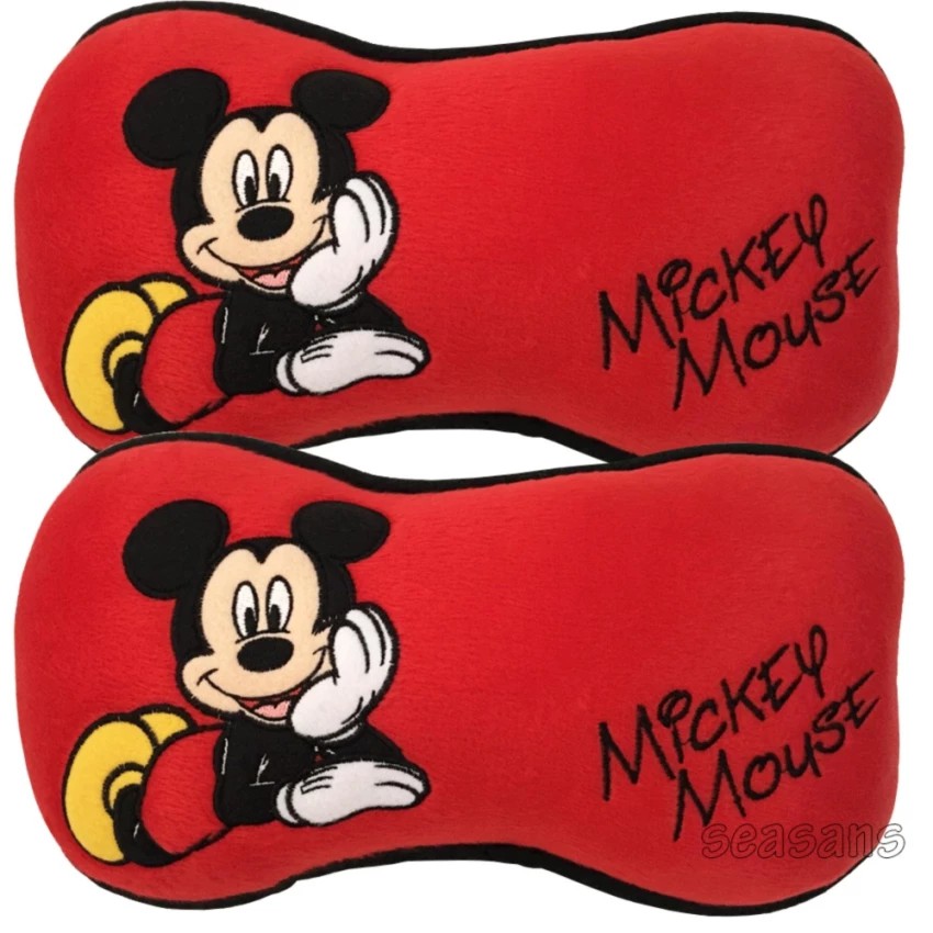 (2ชิ้น)ผ้าลายMickey Mouse หมอนรองคอในรถ มิกกี้ รุ่นRelax ลิขสิทธิ์แท้ ...