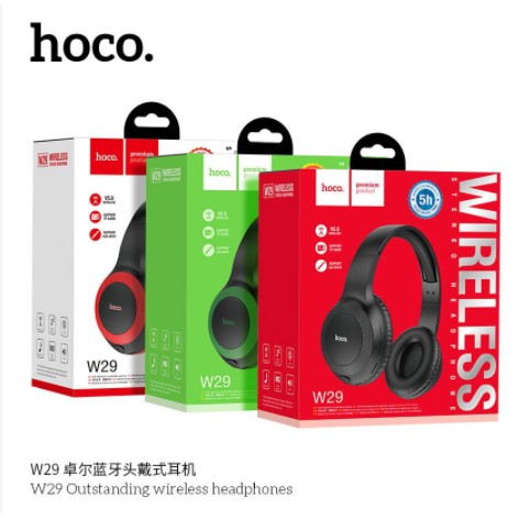 HOCO W29 ไร้สายบลูทูธ 5.0 หูฟังสนับสนุน TF Card AUX BASS กีฬาหูฟัง ...