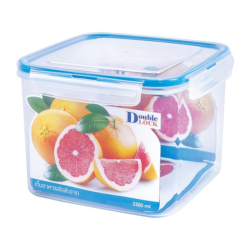 ถูกที่สุด JCJ Double Lock กล่องอาหารเหลี่ยม (3300 ml.) 1387ยางฟ้าตัวใส ...