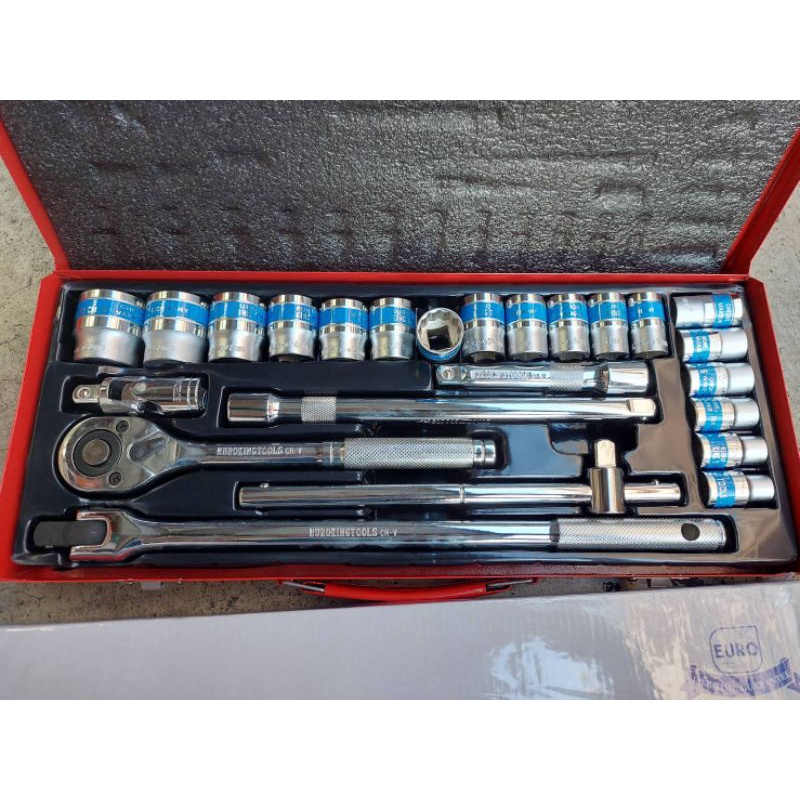ชุดบล็อก 4หุน 24ชิ้น euro kingtools | Shopee Thailand