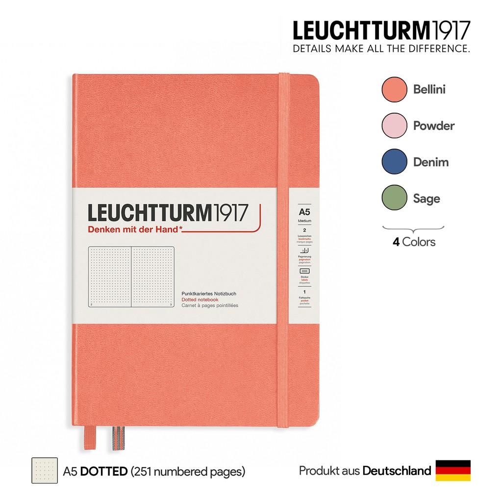 Leuchtturm1917 Muted Colours A5 Dotted Hard Cover - สมุดโน๊ตปกแข็ง ...