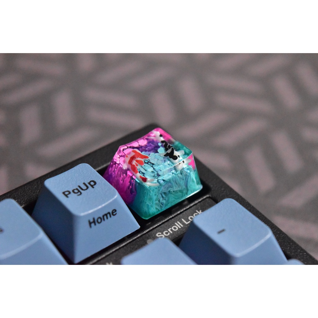 Artisan keycap VIOLET PINK BLUE CARP FISH งาน Handmade งานฝีมือ สวยงาม ...