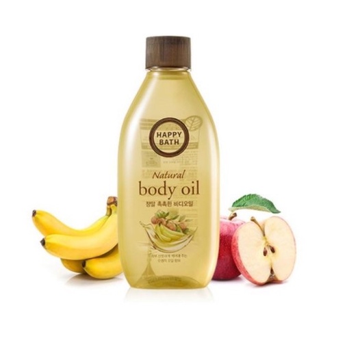 Happy Bath Real Moisture Natural Body Oil กลิ่น Apple vanilla 250 ml ...