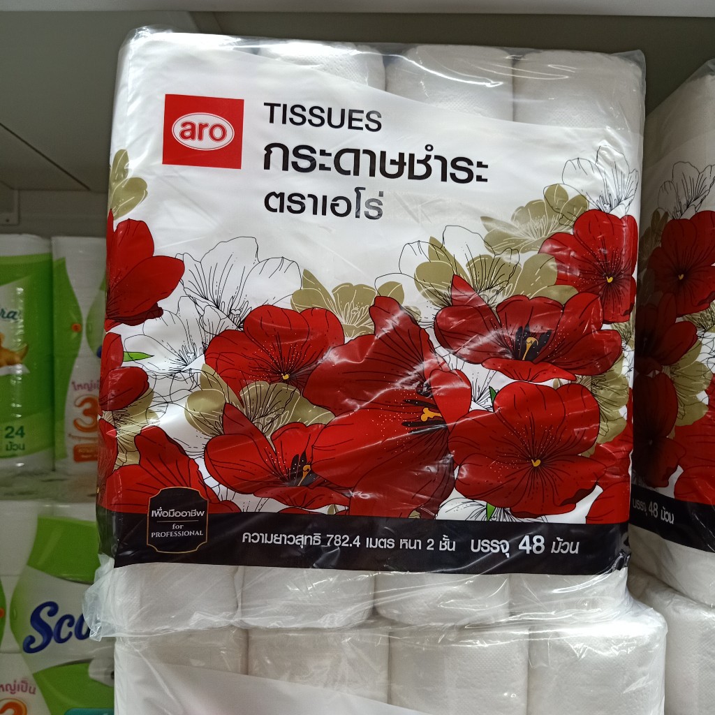 ecook กระดาษชำระ เอโร่ ความยาว 782.4เมตร หนา2ชั้น aro toilet roll ...