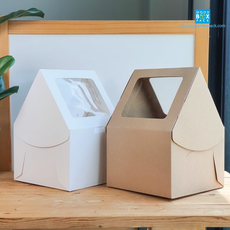 Goodboxpack (10ใบ/แพ็ค) กล่องเค้ก 1 ปอนด์ทรงสูง เป็นกระดาษฟู้ดเกรด ลูกค้าสามารถดูขนาดได้ที่ ...