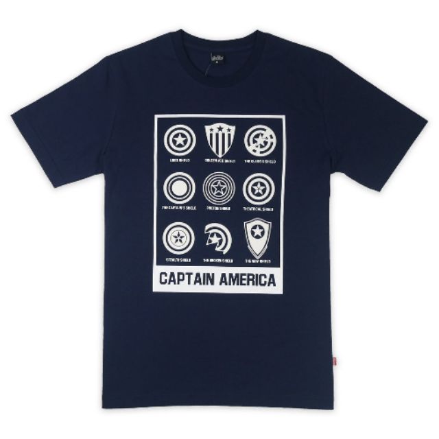 ถูกสุดๆเสื้อยืดมาร์เวล กัปตันอเมริกา Marvel 9225 Nv สีกรม พิมพ์กำมะหยี่รหัสเต็ม Shopee Thailand