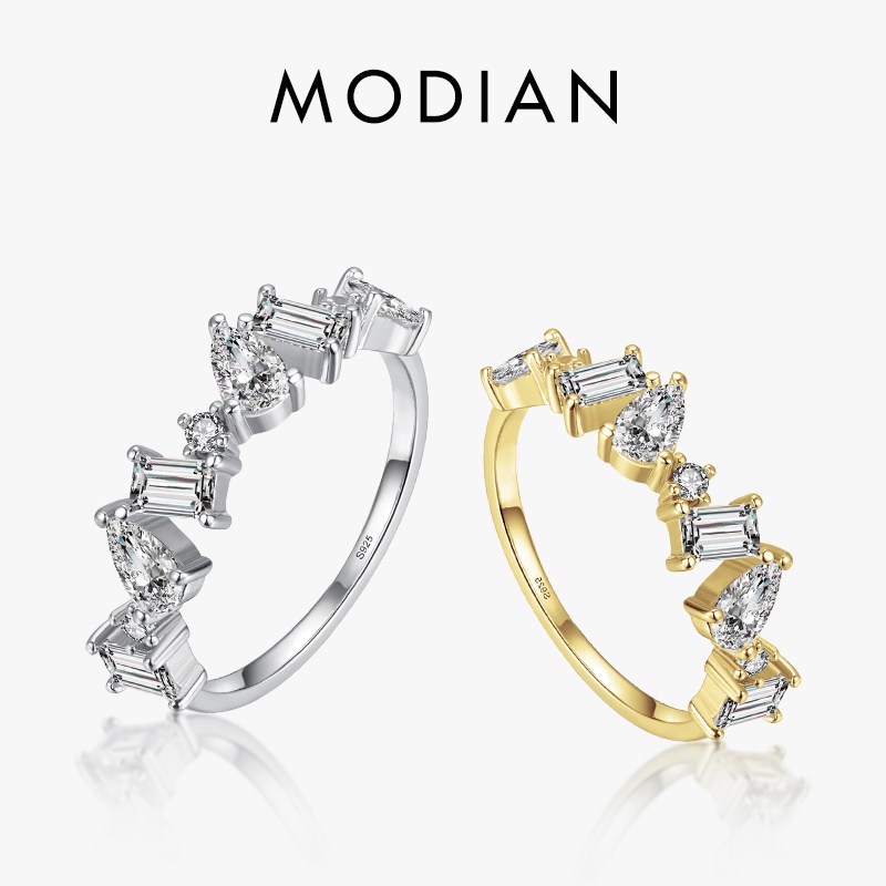 Modian แหวนเงินแท้ 925 ทรงเรขาคณิต หรูหรา เครื่องประดับ สําหรับผู้หญิง ...