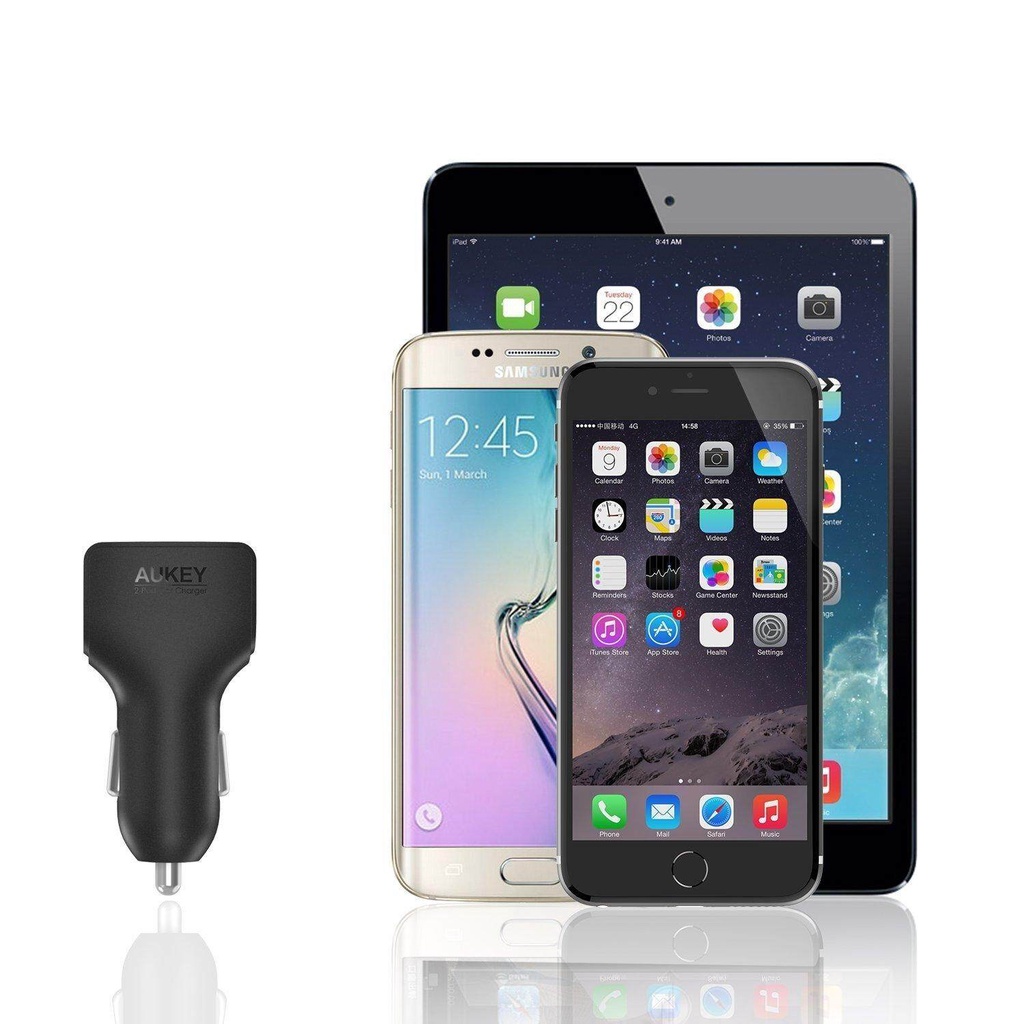 CC-S3 ที่ชาร์จในรถ Aukey USB 2-port Car Charger Smkq | Shopee Thailand