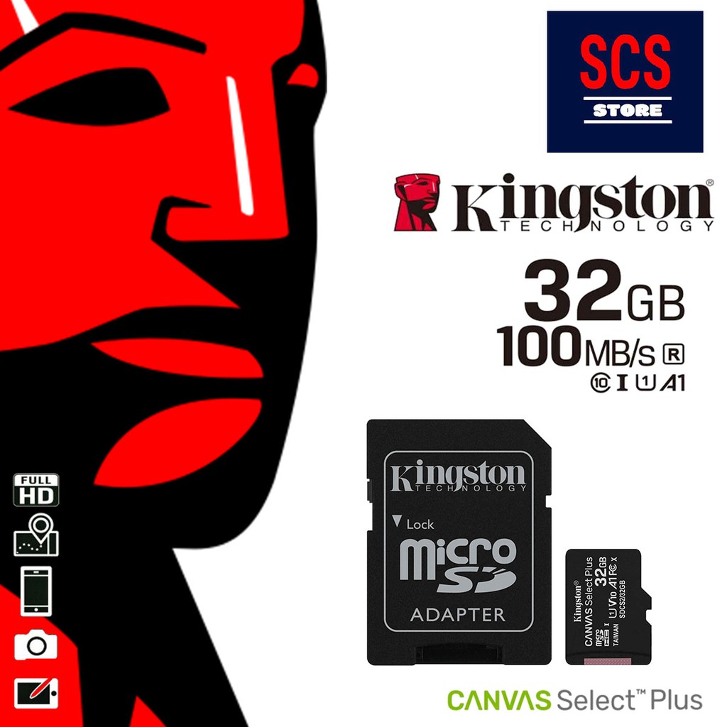Kingston Micro SD Card 32GB / 64GB Class 10 100MB/s Canvas Select Plus ...