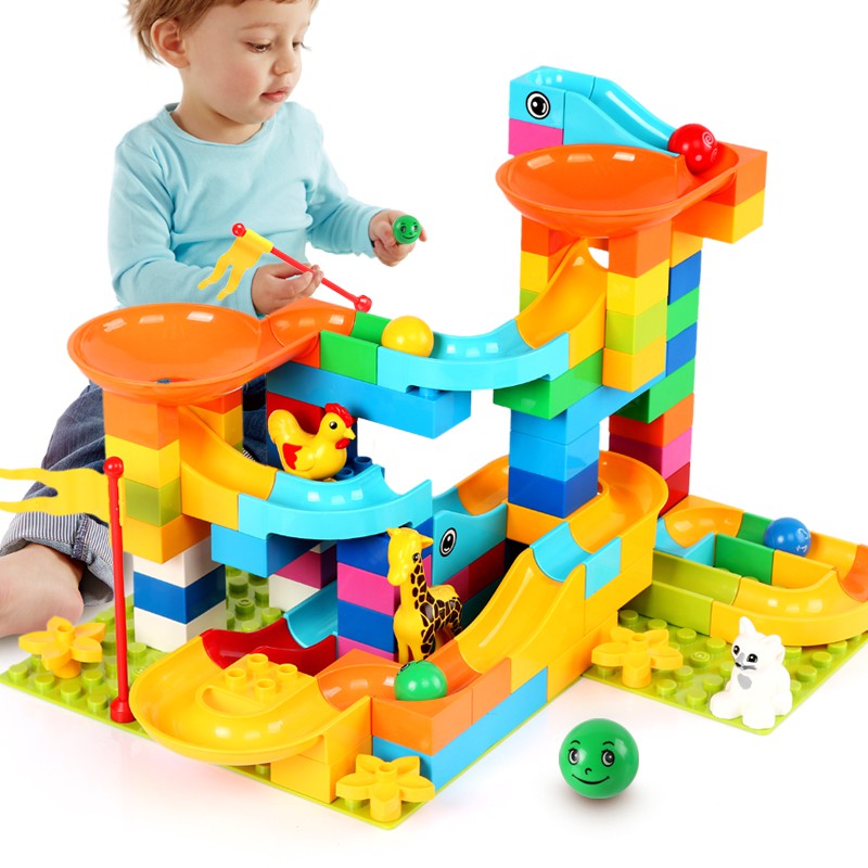 ของเล่นตัวต่อ marble run race maze ball diy 100 ชิ้นสําหรับเด็ก ...