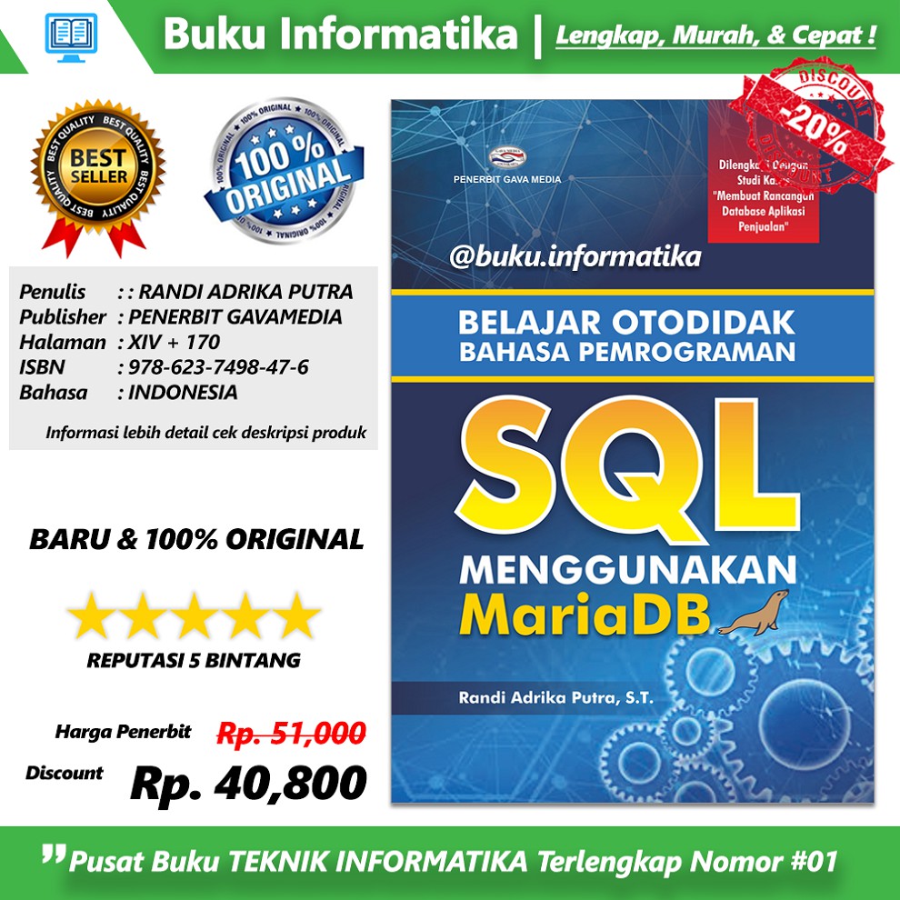 หนังสือการเรียนรู้ด้วยตนเอง SQL โปรแกรมภาษาที่ใช้ MARIADB | Shopee Thailand