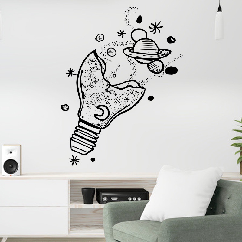 【wuxiang】สติกเกอร์ติดผนัง ลายการ์ตูนนักบินอวกาศ ดาวเคราะห์ จักรวาล สําหรับตกแต่งห้องนอน Shopee