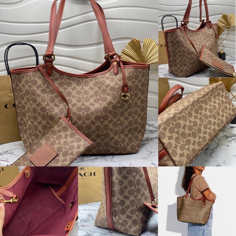 COACH DAY TOTE IN SIGNATURE CANVAS | Shopee Thailand