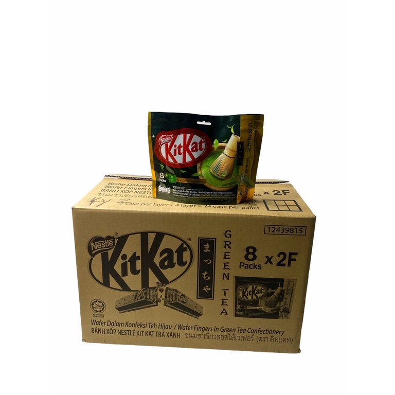 Kitkat คิทแคท ชาเขียวสอดไส้เวเฟอร์,Wefer Figers In Green Tea Confectionery 136g 1ลัง/จำนวน 48 แพ ...