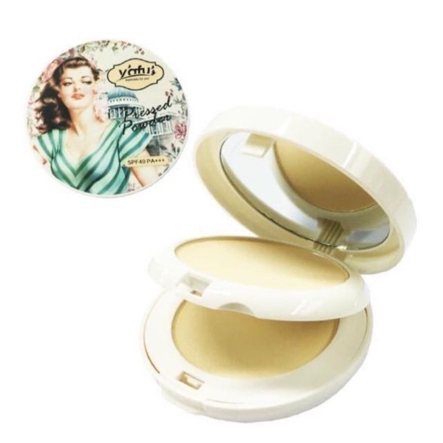 แป้งยาฟู Yafu floral whitening flawless powder foundation แป้ง แป้งพัฟ ...