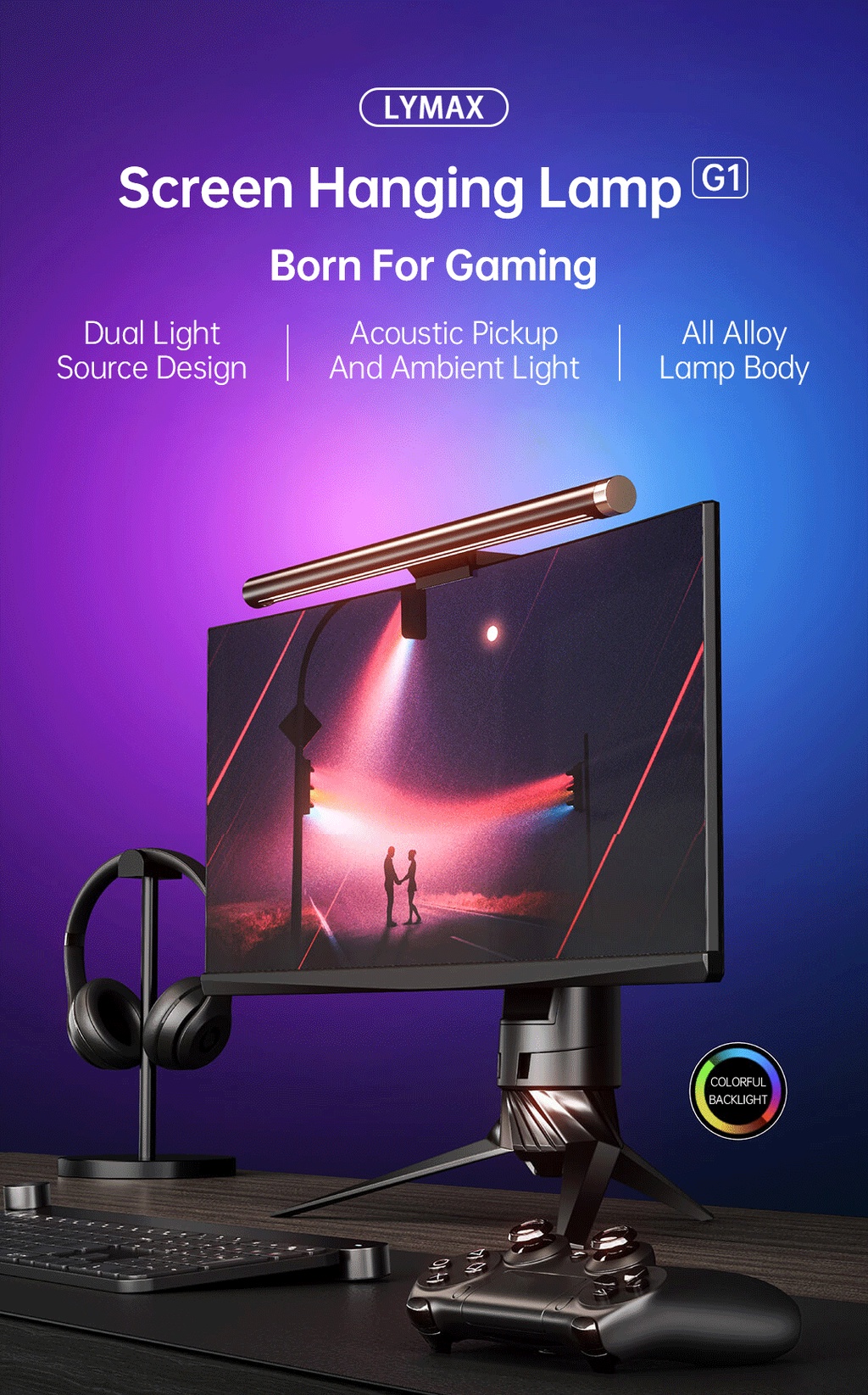 Lymax RGB โคมไฟอ่านหนังสือ Reading Lamp Monitor Light Bar แบบแขวนหน้าจอ ...