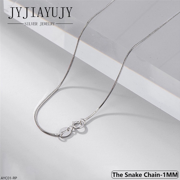 Jyjiayujy สร้อยคอโซ่เงินแท้ 100% S925 ยาว 40 45 50 ซม. สไตล์เกาหลี เครื่องประดับแฟชั่น สําหรับ ...