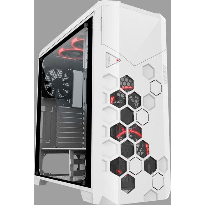 AZZA Storm Series CSAZ-6000RGB/W White SECC Tempered Glass ATX Full ...