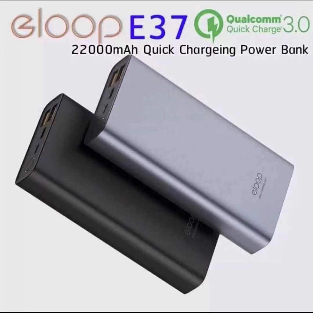 Eloop E37 แบตสำรอง 22000mAh QC3.0 | PD 18W PowerBank ชาร์จเร็ว Quick Charge+PD+Fast Charge (รับ ...