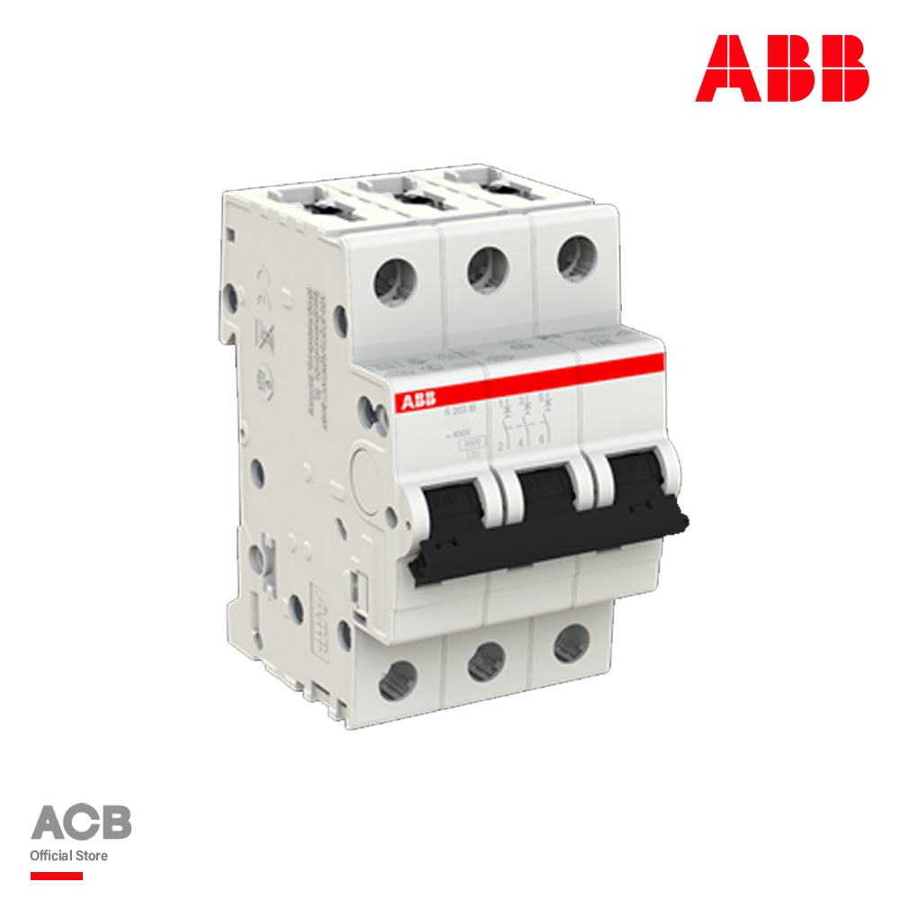 ABB - S203M-C16 เมนเซอร์กิตเบรกเกอร์ 16 แอมป์ 3 โพล 10 kA (IEC 60898-1 ...