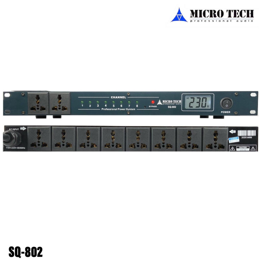 ปลั๊กไฟ Micro Tech SQ-802 มีจอโชว์บอก โวลไฟ มีระบบ อัตโนมัติ เพาเวอร์เบรกเกอร์ แบบ 3 ขา 10 ช่อง ...