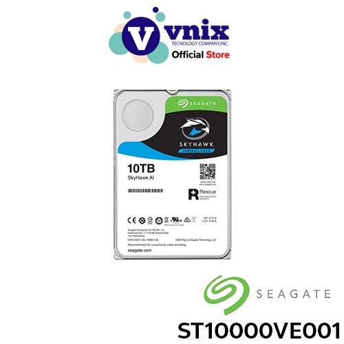 SEAGATE 10 TB HDD CCTV SEAGATE SKYHAWK AI 7200RPM SATA-3 (ST10000VE001 ...