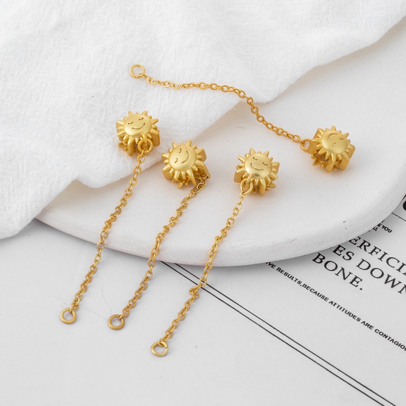 ความปลอดภัย Chain Sun diy 18K ทองแดง Clad Gold สี Retention Matte Gold Sunflower แบน O Extension ...