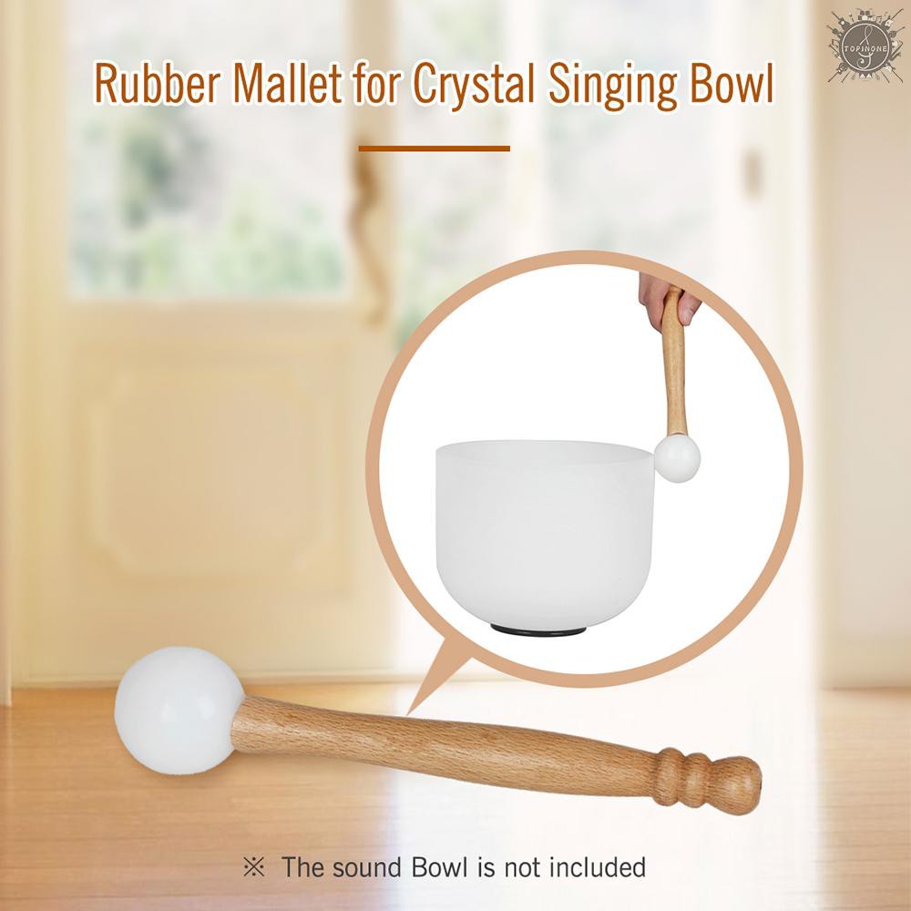 Rubber Mallet Stick Beater for Crystal Singing Bowl Wooden Handle ...