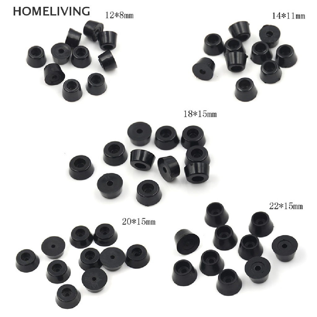 HOME 10Pcs Black Rubber Round Cabinet Instrument Case Feet Foot ...