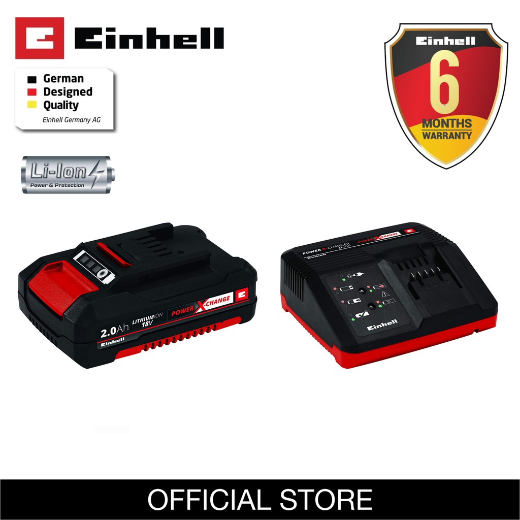ชุดเเบตเตอรี่และแท่นชาร์จ Einhell Power X-Change | Shopee Thailand