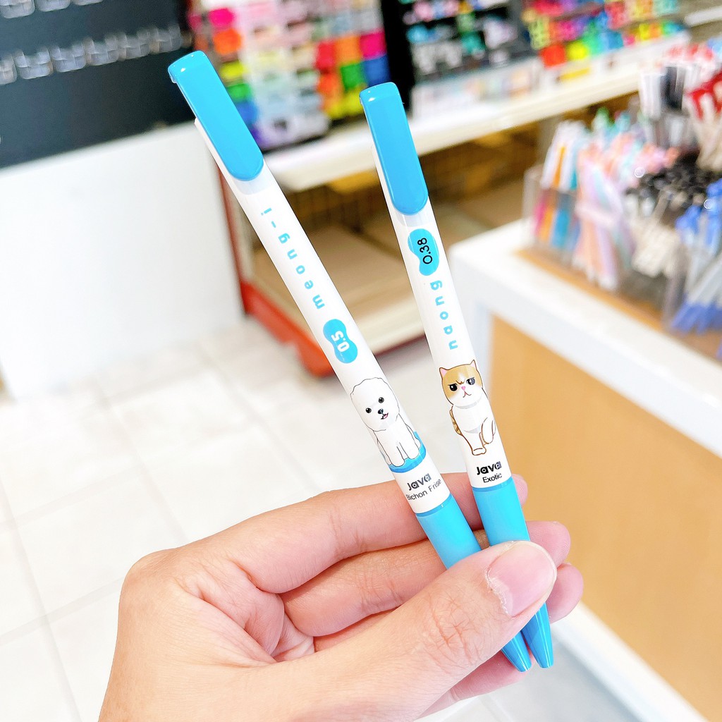 Java รุ่น Naong 0.38 mm. / รุ่น Meong-i 0.5 mm. ปากกาลูกลื่นสี | Shopee ...