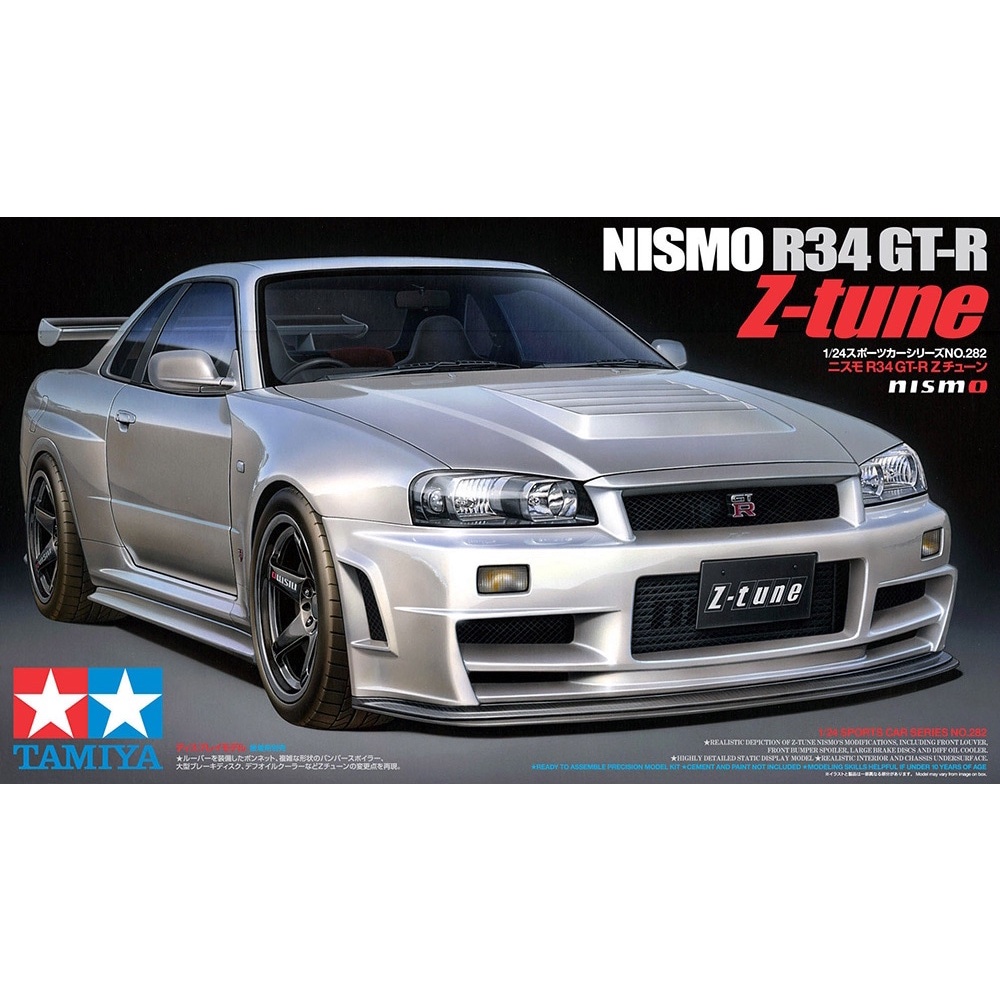 🏆 TAMIYA 24282 ชุดประกอบจำลองมาตราส่วน 1:24 NISMO R34 GT-R Z-Tune NISSAN SKYLINE โมเดลประกอบ ...